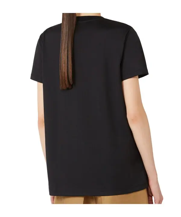 Max Mara Spadino Graphic Printed Jersey T-shirt - Black