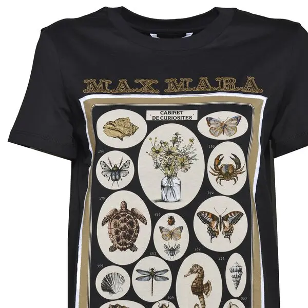 Max Mara Spadino Graphic Printed Jersey T-shirt - Black