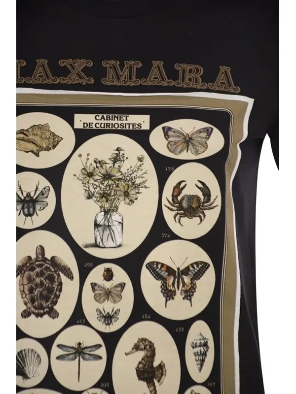 Max Mara Spadino Graphic Printed Jersey T-shirt - Black