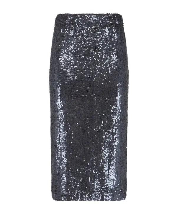 P.a.r.o.s.h Sequin Embellished Midi Skirt - Black