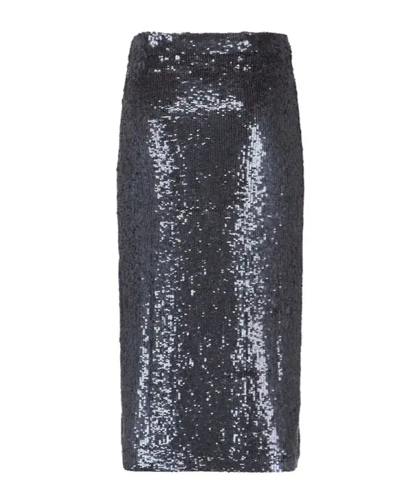 P.a.r.o.s.h Sequin Embellished Midi Skirt - Black