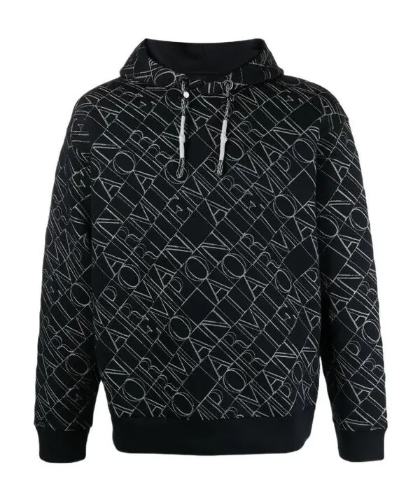 Emporio Armani Logo-print Hoodie - Black