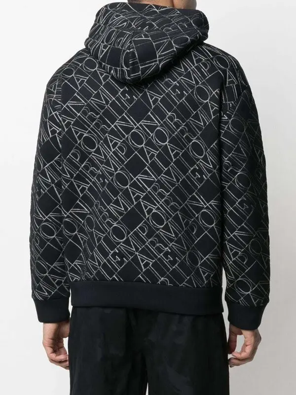 Emporio Armani All-over Logo Print Hoodie