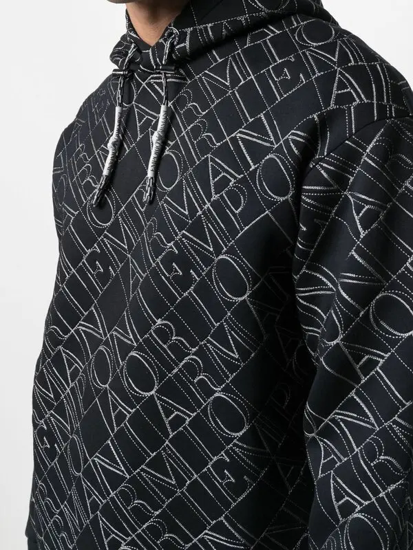 Emporio Armani All-over Logo Print Hoodie