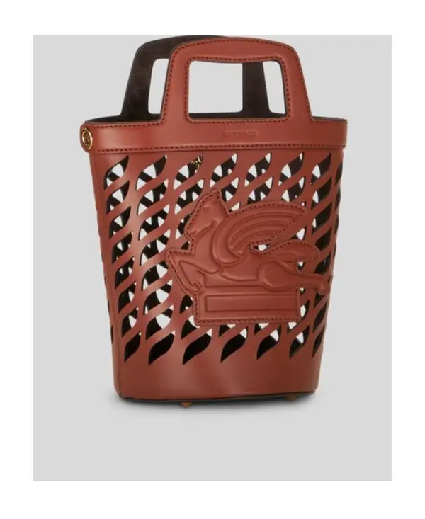 Etro Coffa Cut-out Bucket Bag - Brown