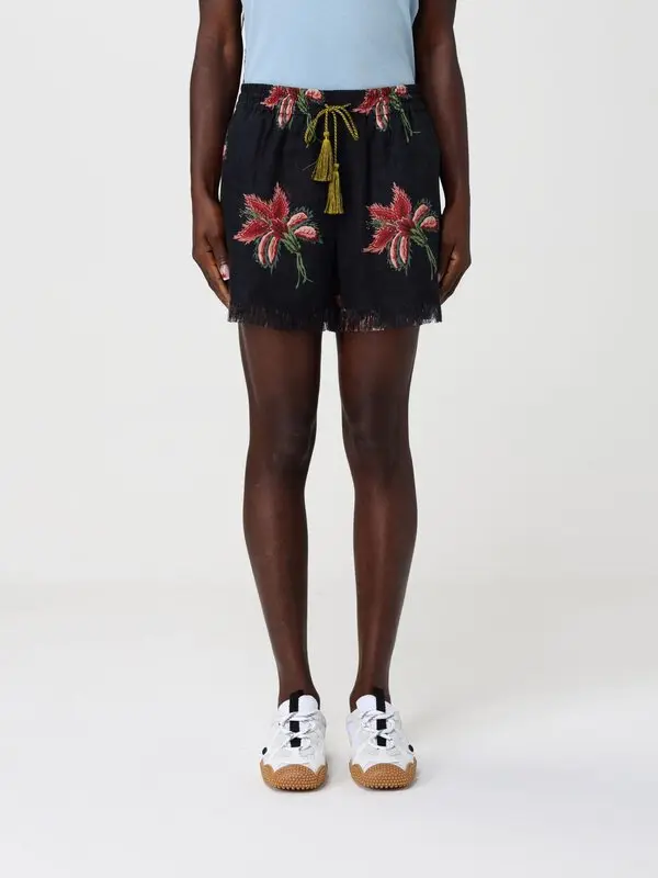 Valentino Garavani Floral Print Fringed Hem Shorts - No