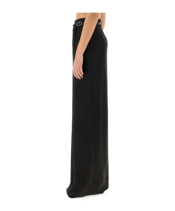 TOM FORD Belted Maxi Skirt In Double Fluid Silk Satin - Black