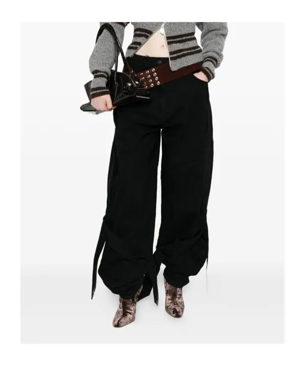Attico Belted Loose Fit Jeans