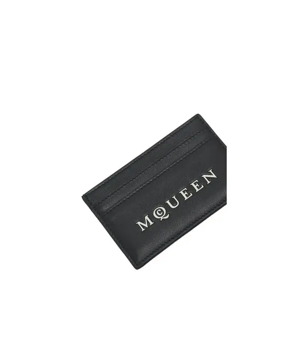 Alexander McQueen Logo Printed Card Holder - Black