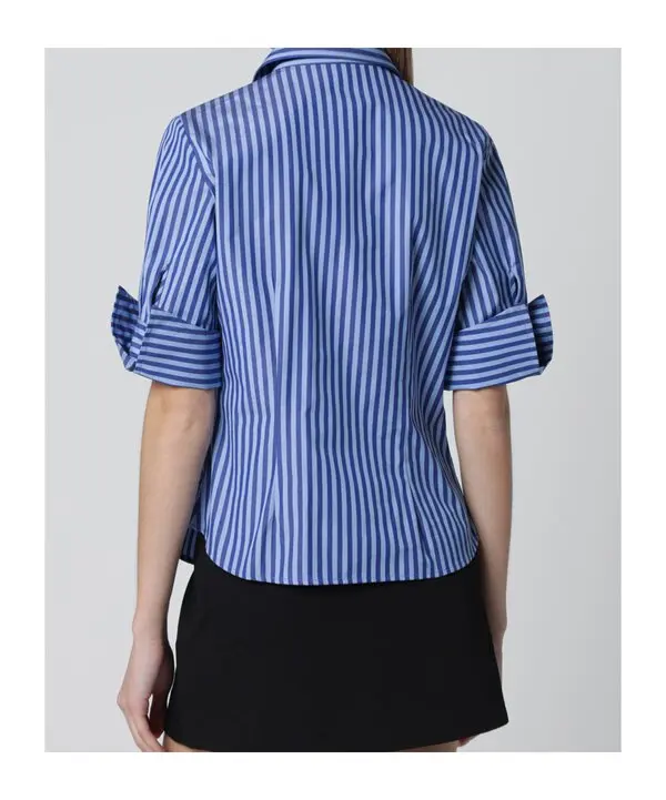 VIVIENNE WESTWOOD Striped Short Sleeve Shirt With Orb Logo Embroidery