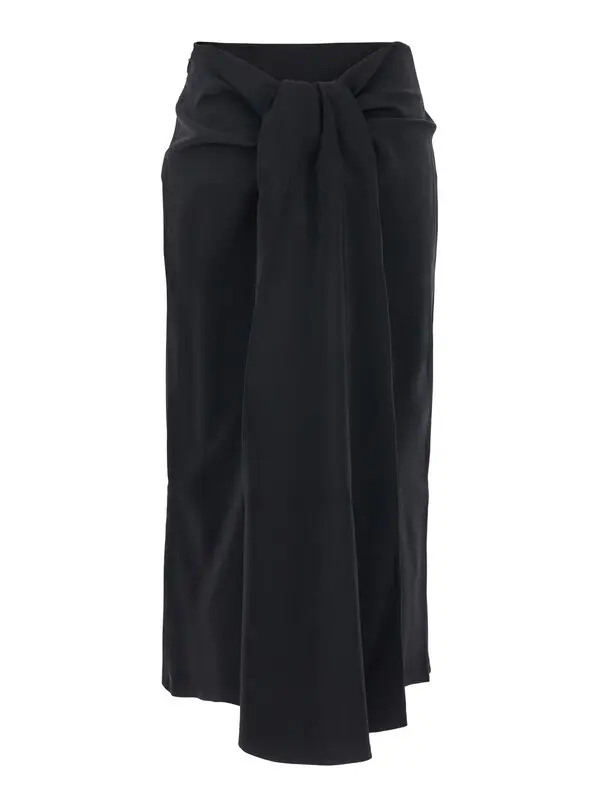 Jacquemus The Sablier Draped Midi Skirt - Black