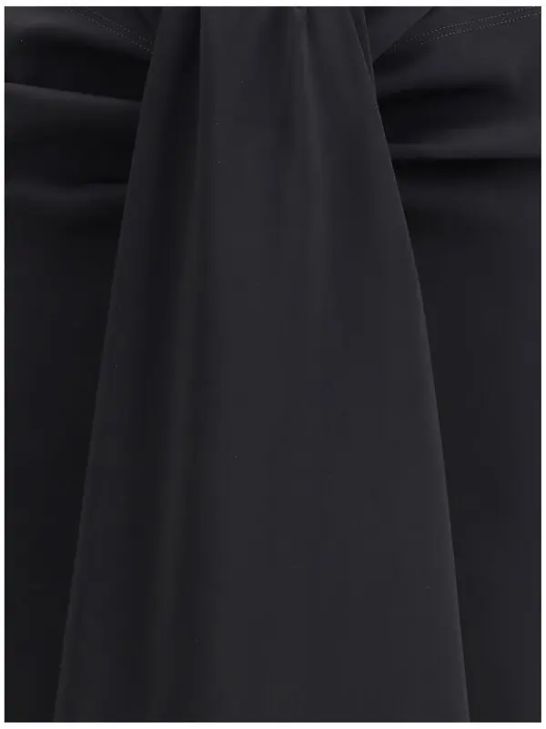Jacquemus The Sablier Draped Midi Skirt - Black