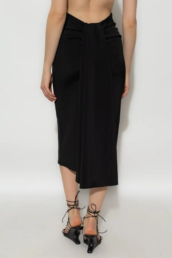 Jacquemus The Sablier Draped Midi Skirt - Black