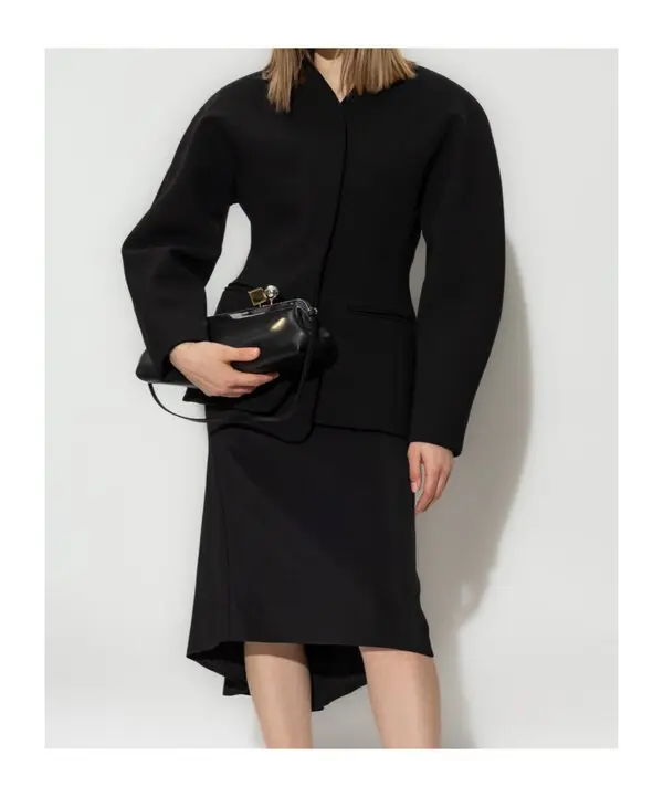Jacquemus The Sablier Draped Midi Skirt - Black