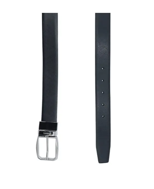 Zegna Logo Engraved Reversible Belt