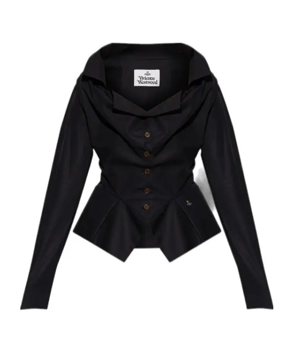 VIVIENNE WESTWOOD Button-up Shirt With Ruffled Effect - Black