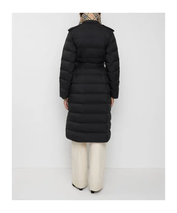 Burberry Belted Hooded Padded Trench Coat - Black