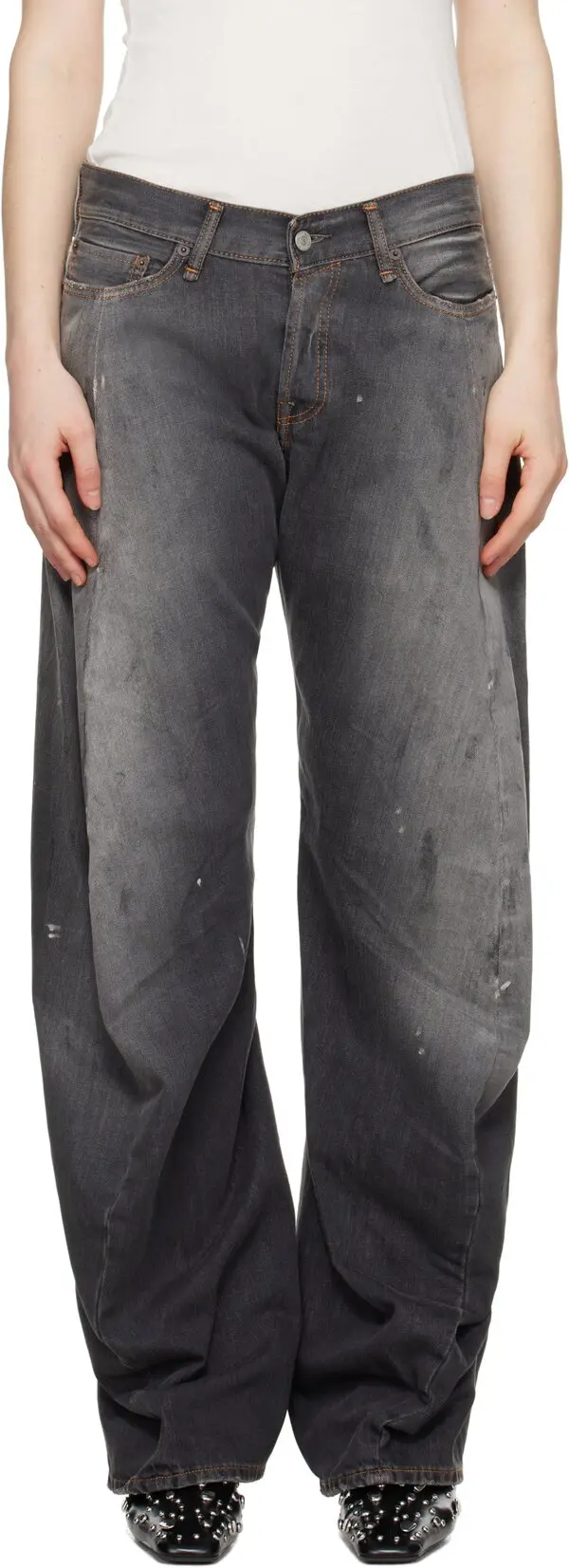 Acne Studios Logo Patch Wide-leg Jeans