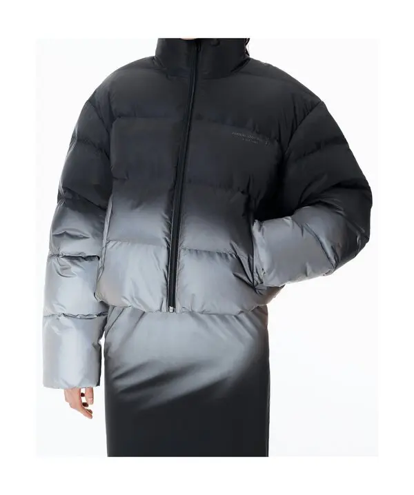 Alexander Wang Cropped Puffer Jacket - Silver/black