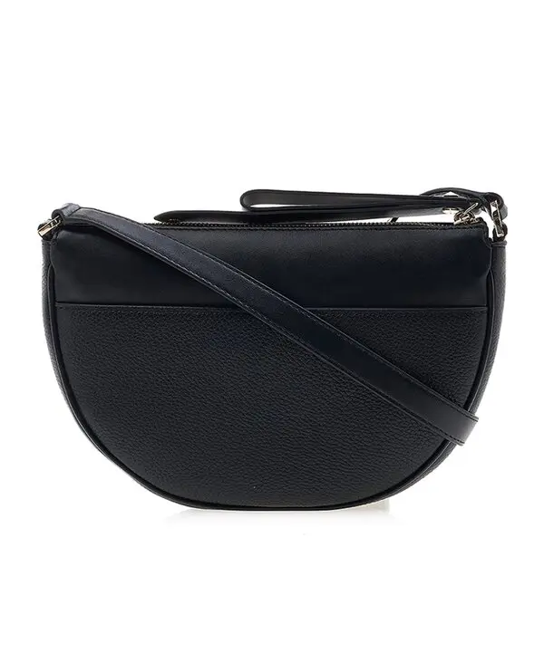 Michael Kors Leather Saddle Bag With Logo Plaque