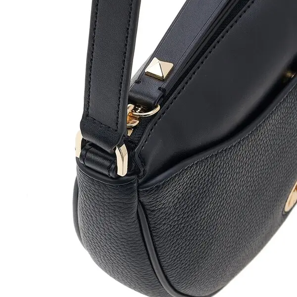 Michael Kors Leather Saddle Bag With Logo Plaque