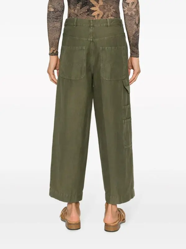 Dries Van Noten Belt Ring Denim Trousers - Green