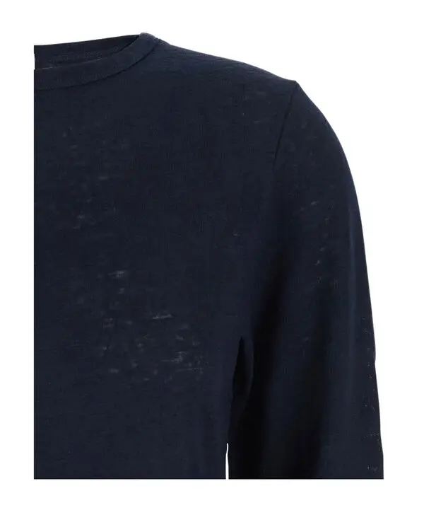 ALLUDE Boat Neck Long Sleeve Sweater - Blu