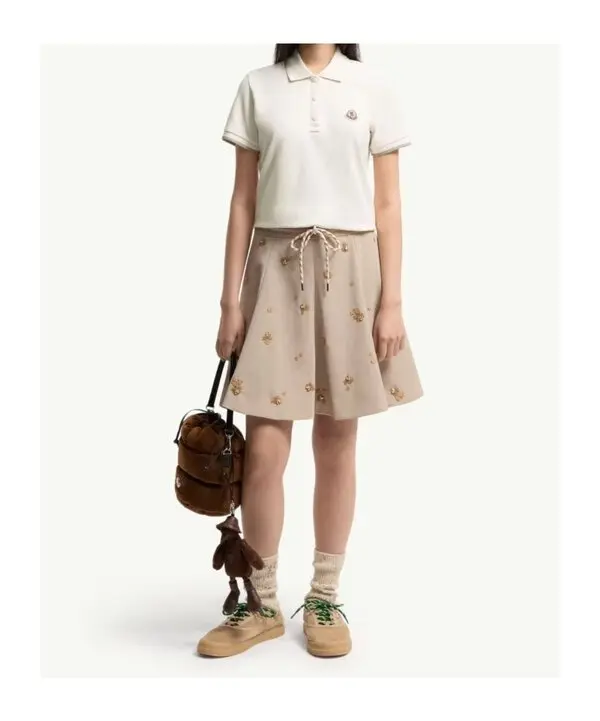 Moncler Logo Patch Short Sleeve Polo Shirt - Dove-grey