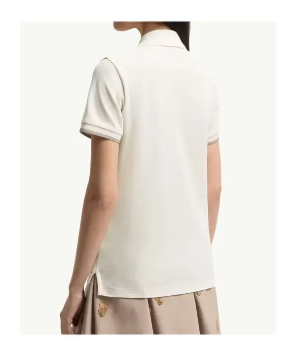 Moncler Logo Patch Short Sleeve Polo Shirt - Dove-grey