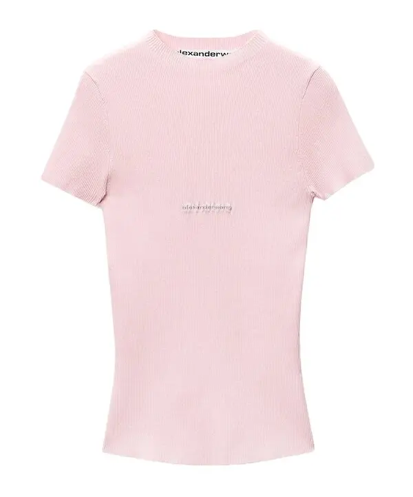 Alexander Wang Ribbed Short-sleeved T-shirt - Light Pink