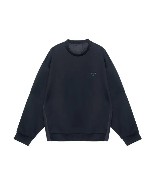 Prada Logo Plaque Round-neck Sweatshirt