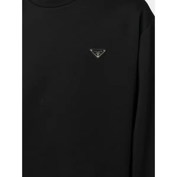 Prada Logo Plaque Round-neck Sweatshirt