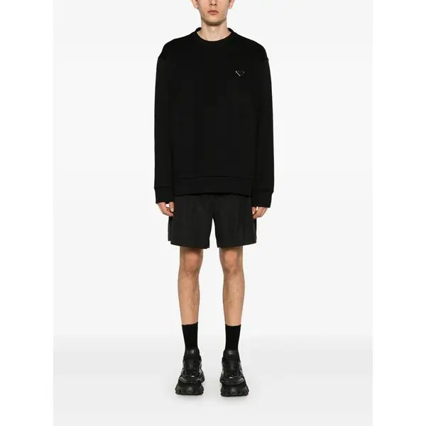 Prada Logo Plaque Round-neck Sweatshirt