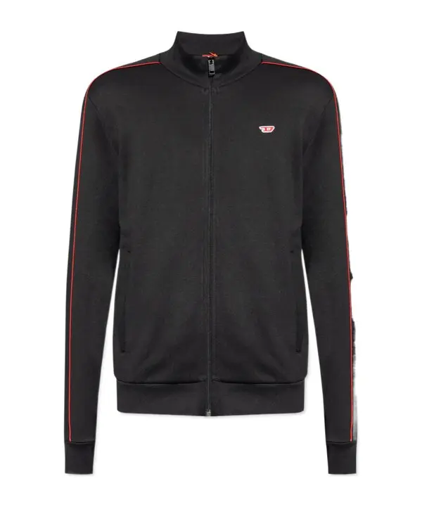 DIESEL® Logo Embroidered Zip-up Cardigan