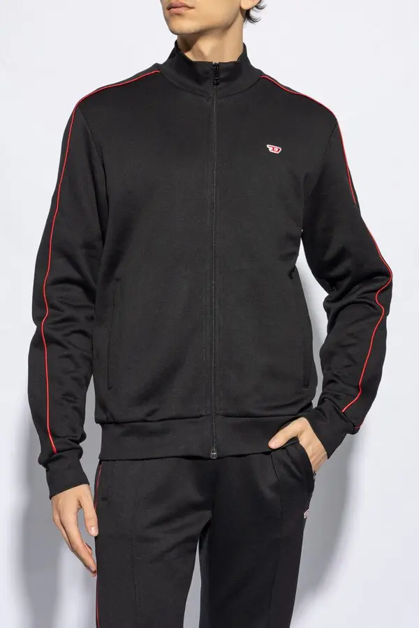 DIESEL® Logo Embroidered Zip-up Cardigan