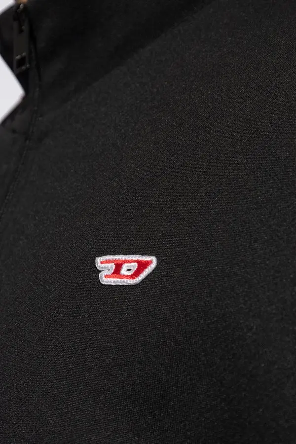DIESEL® Logo Embroidered Zip-up Cardigan