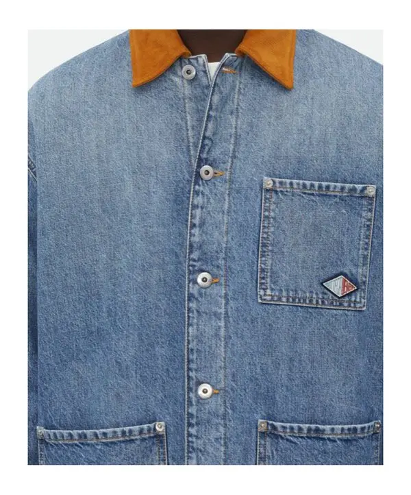Bottega Veneta Long Sleeved Padded Denim Jacket