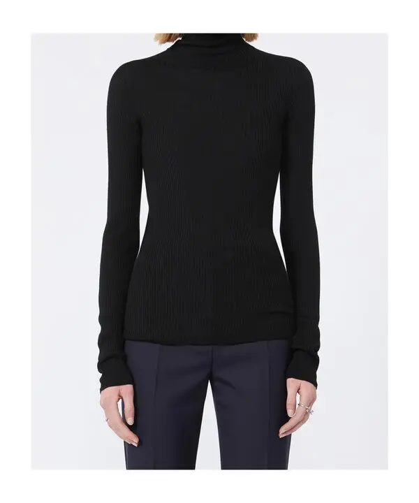 Sportmax Niagara Ribbed Wool Turtleneck Jumper - Black