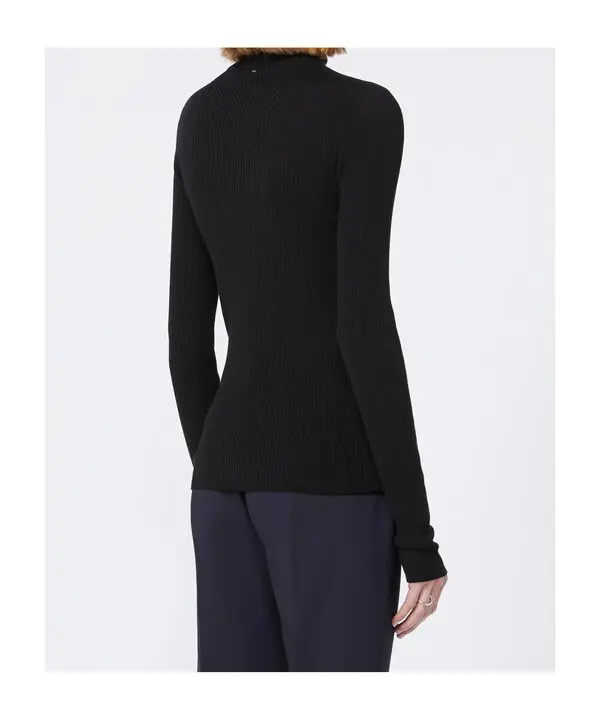 Sportmax Niagara Ribbed Wool Turtleneck Jumper - Black