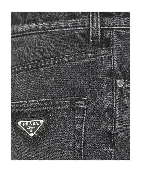 Prada Low Rise Flared Leg Jeans