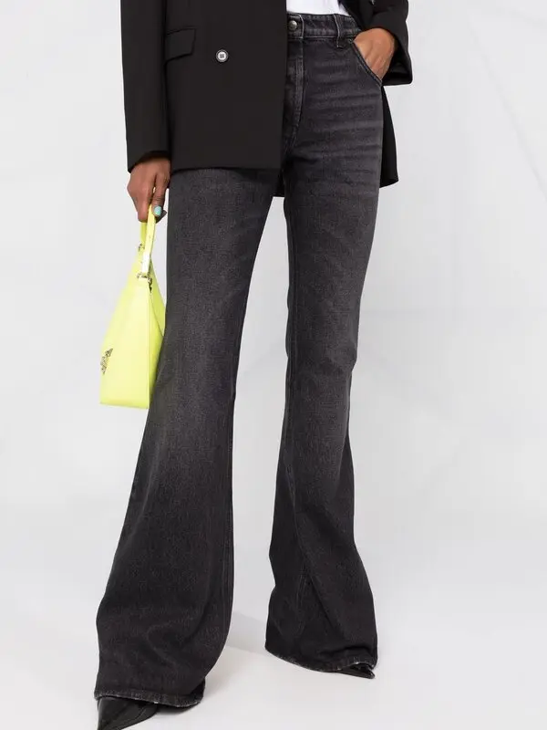 Prada Low Rise Flared Leg Jeans