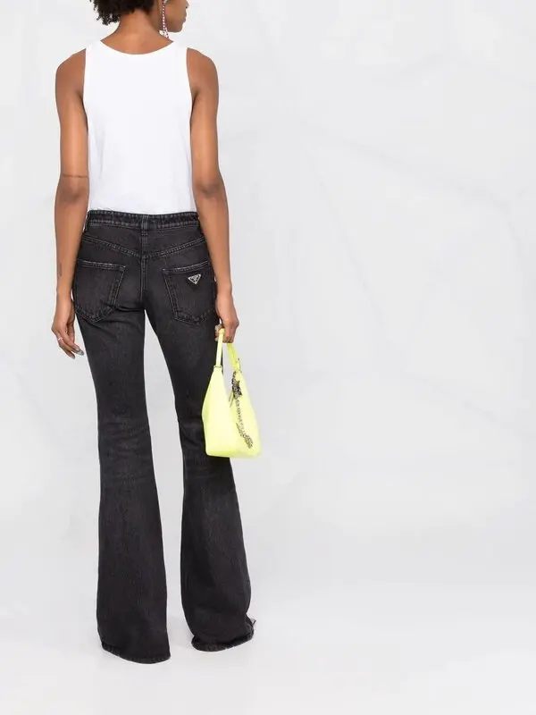 Prada Low Rise Flared Leg Jeans