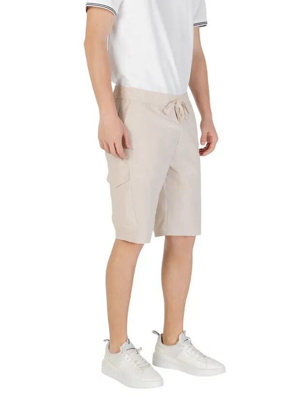 Hugo Boss Logo Patch Cargo Shorts - Nude