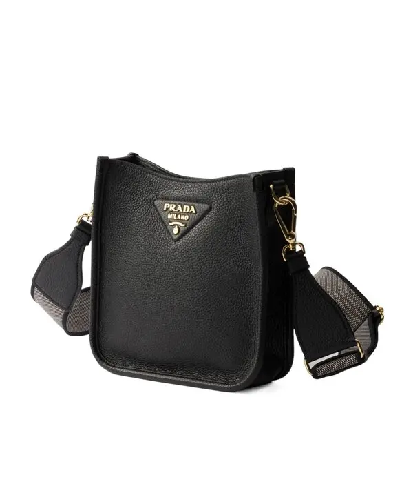 Prada Leather Mini Shoulder Bag - Black