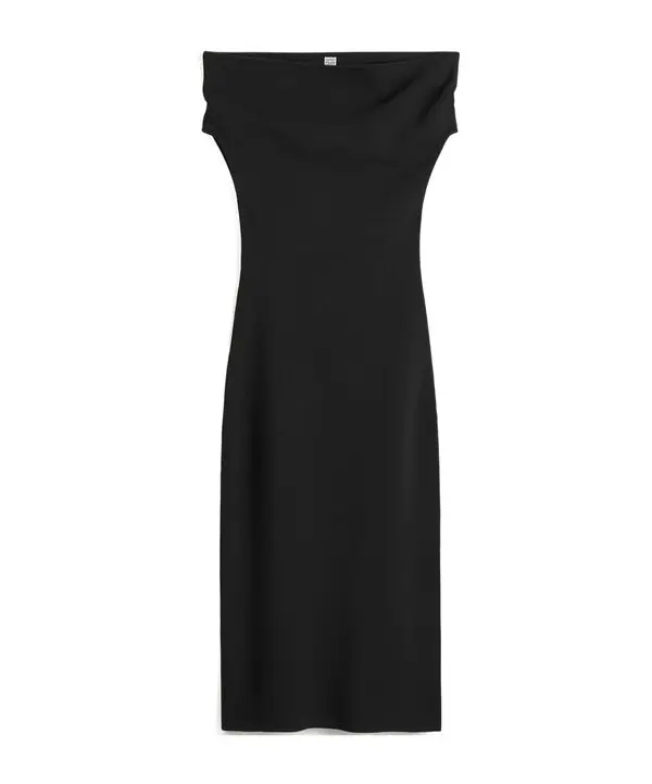 TOTEME Off-shoulder Ribbed Midi Dress