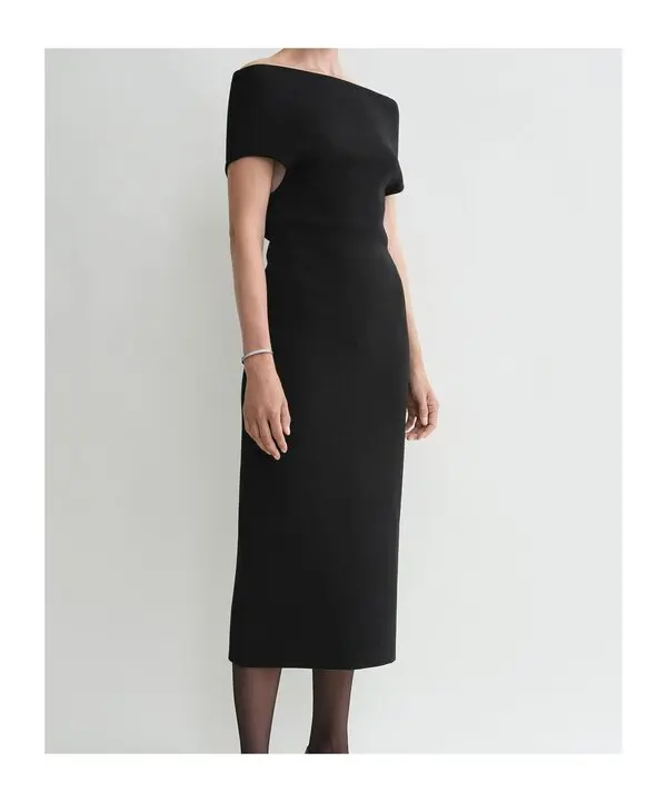 TOTEME Off-shoulder Ribbed Midi Dress