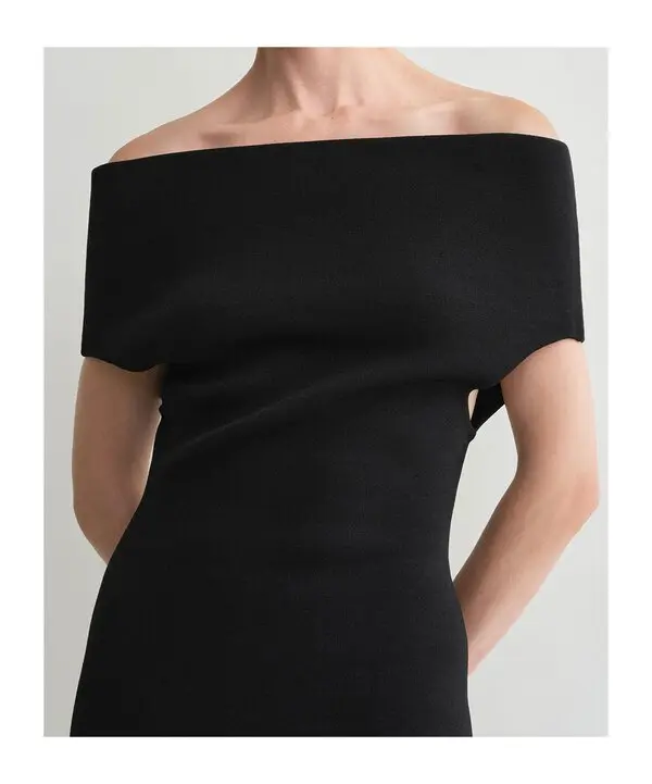 TOTEME Off-shoulder Ribbed Midi Dress