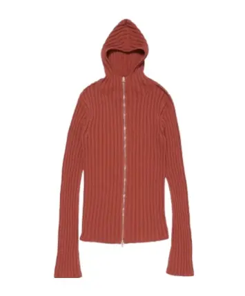 Acne Studios Ribbed Hooded Zip-up Sweater