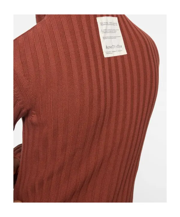 Acne Studios Ribbed Hooded Zip-up Sweater