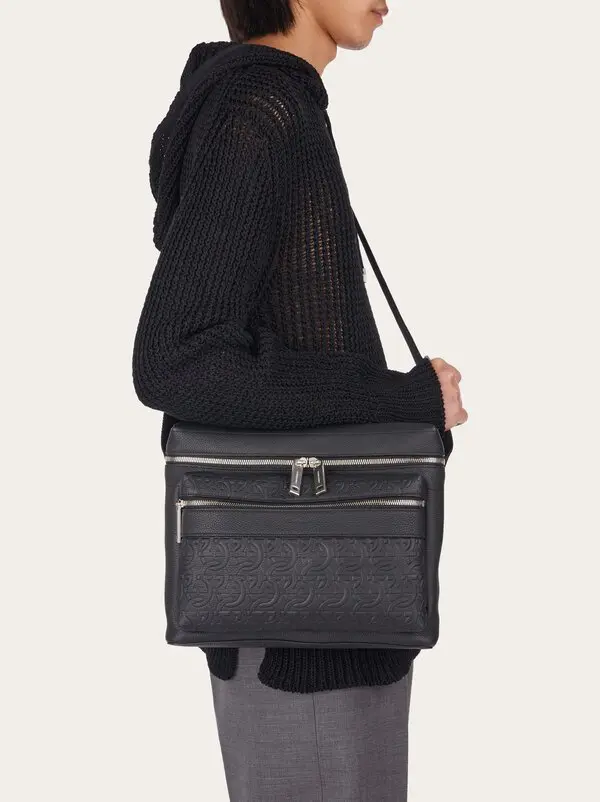 FERRAGAMO Embossed Gancio Satchel